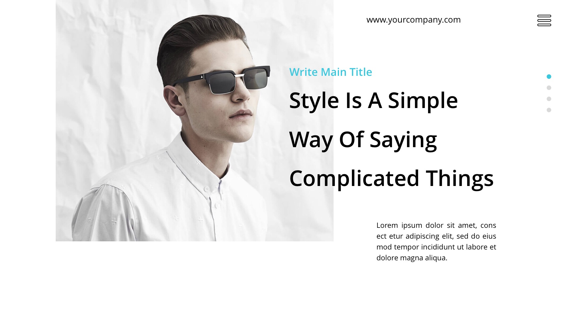 Original Minimal & Model Powerpoint Template, Presentation Templates