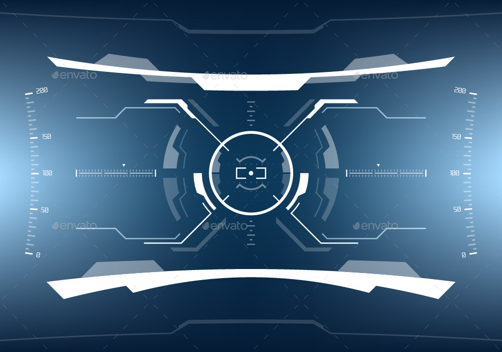 Conceptual 10 Hi-Tech HUD Set, Vectors | GraphicRiver