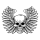 Winged Skull Drawing, Vectors | GraphicRiver