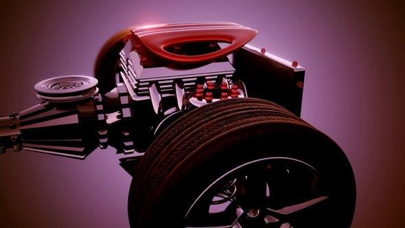 Car Chassis with Engine, Motion Graphics | VideoHive