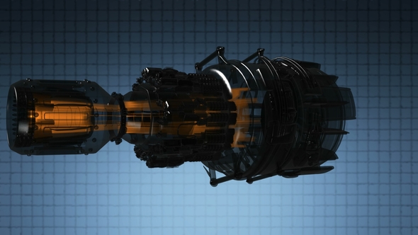 Loop Rotate Jet Engine Turbine, Motion Graphics | VideoHive