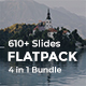 4 in 1 FlatPack Bundle Google Slide Template, Presentation Templates