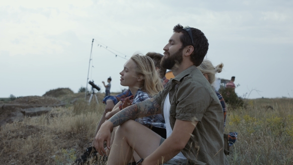 Relaxing Young People Taking Rest in Nature, Stock Footage | VideoHive