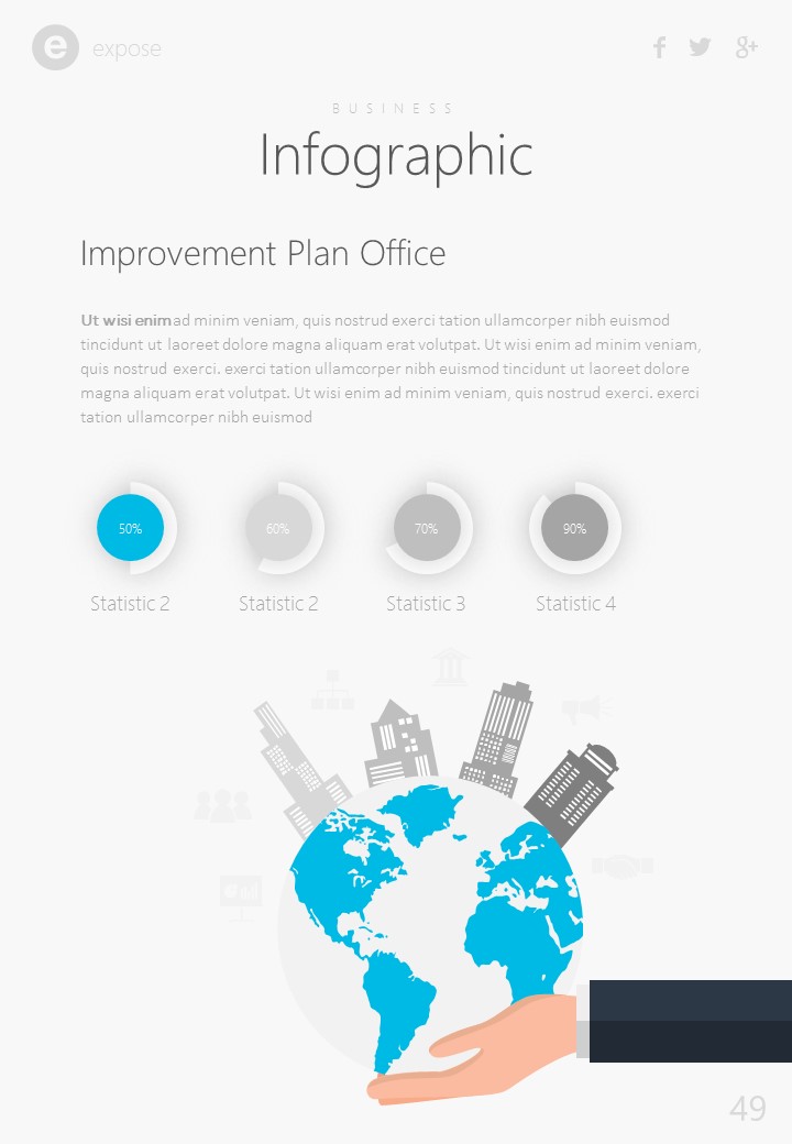 Expose Portrait Business Presentation Template, Presentation Templates