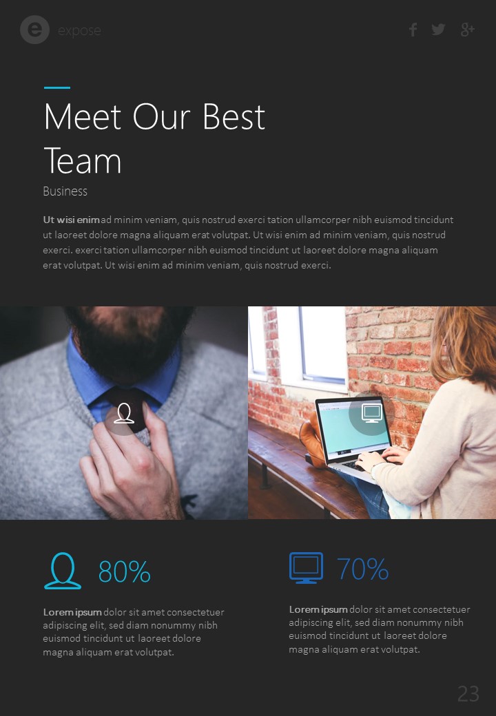 Expose Portrait Business Presentation Template, Presentation Templates