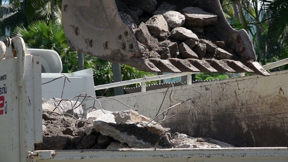 Digger Scoop Working at Construction Site, Stock Footage | VideoHive