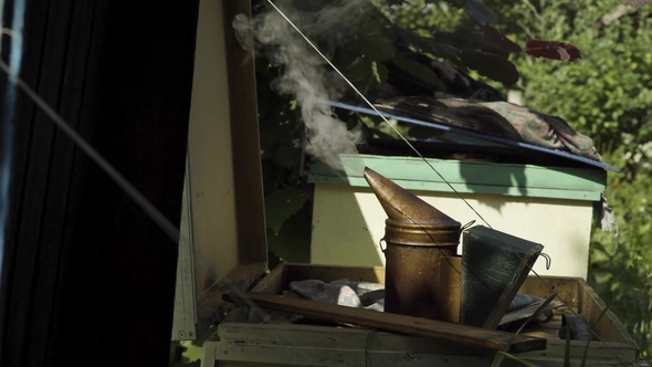 Steaming Bee Smoker, Stock Footage | VideoHive