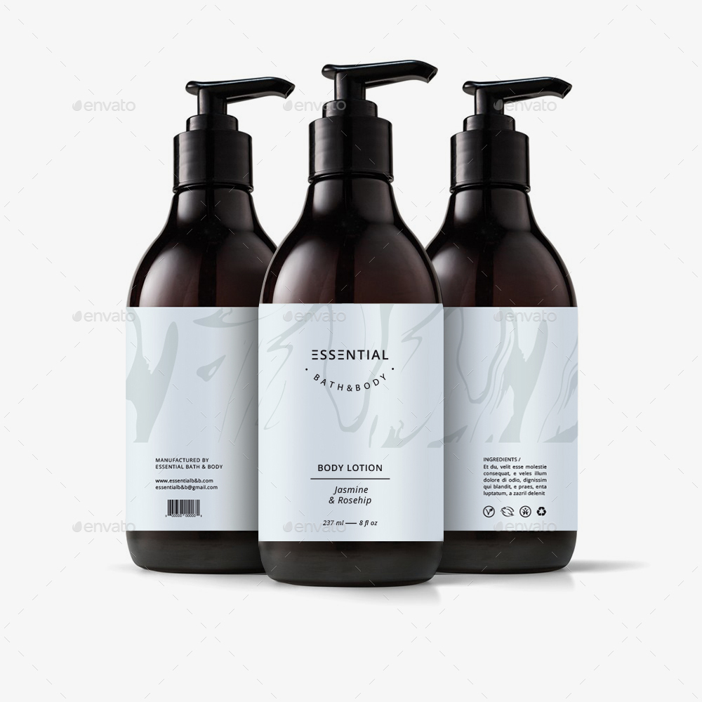 Body Lotion Label Set, Print Templates | GraphicRiver