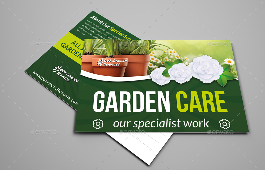 Garden Services Postcard Template Vol.3, Print Templates | GraphicRiver