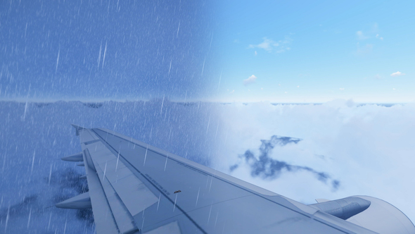 Airplane Wing Flying Through Storm, Motion Graphics | VideoHive