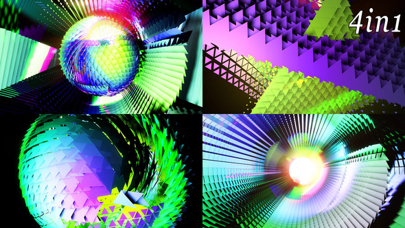 Poly Sphere - VJ Loop Pack (4in1), Motion Graphics | VideoHive