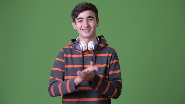 Teenage Boy Clapping Hands, Stock Footage | VideoHive