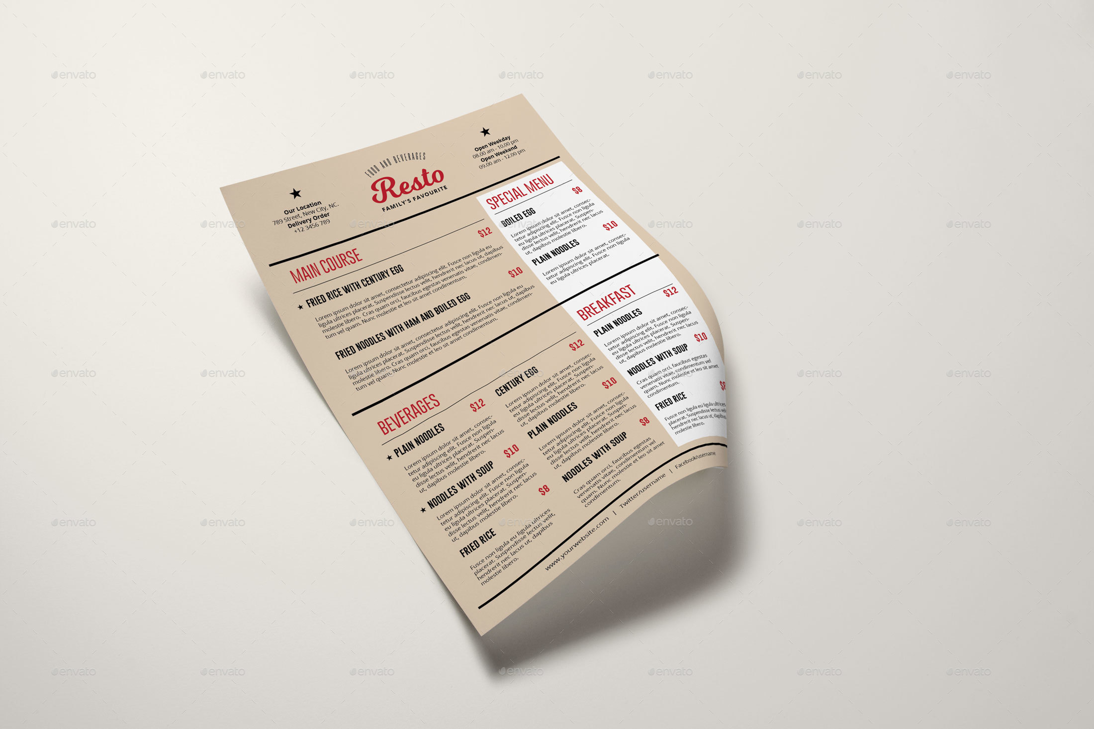 Family Resto Menu Template, Print Templates | GraphicRiver