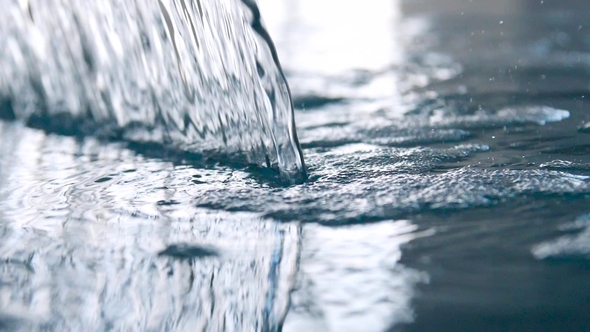 Jet of Water From the Shower Falls Into the Pool, Stock Footage | VideoHive