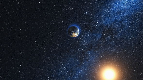 Sunrise View From Space on Planet Earth, Motion Graphics | VideoHive