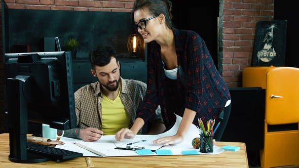 Working in Office in Pair, Stock Footage | VideoHive