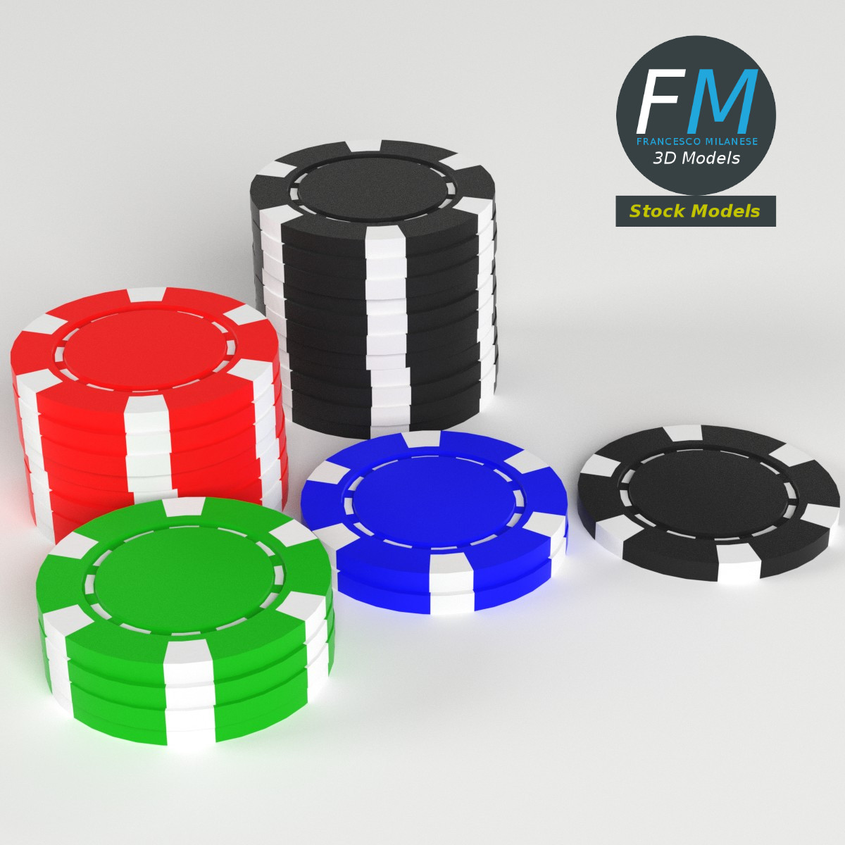 Casino Tokens Stacks by FrancescoMilanese85 | 3DOcean