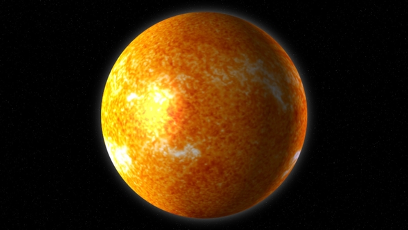 The Sun Rotates on an Axis in the Black Space, Motion Graphics | VideoHive