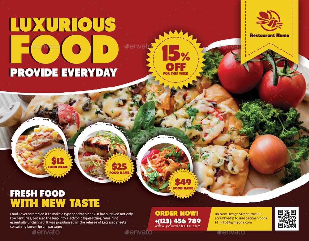 Restaurant Flyer, Print Templates | GraphicRiver