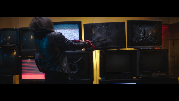 Smashing TV wall in slow motion, Stock Footage | VideoHive
