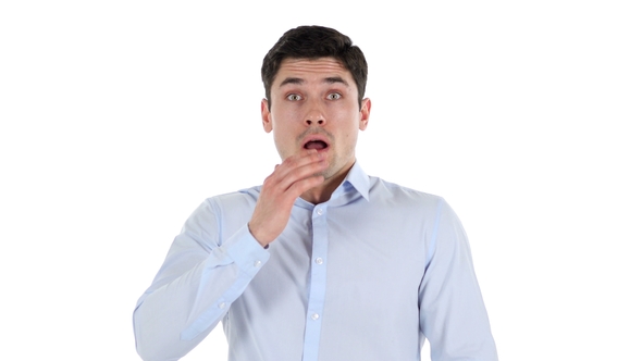 Businessman in Shock, White Background, Stock Footage | VideoHive