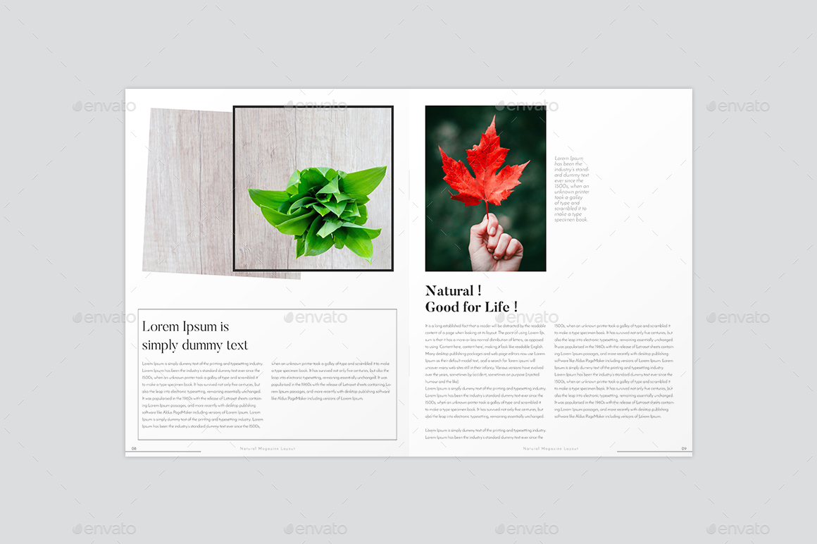 Natural Magazine Layout, Print Templates | GraphicRiver