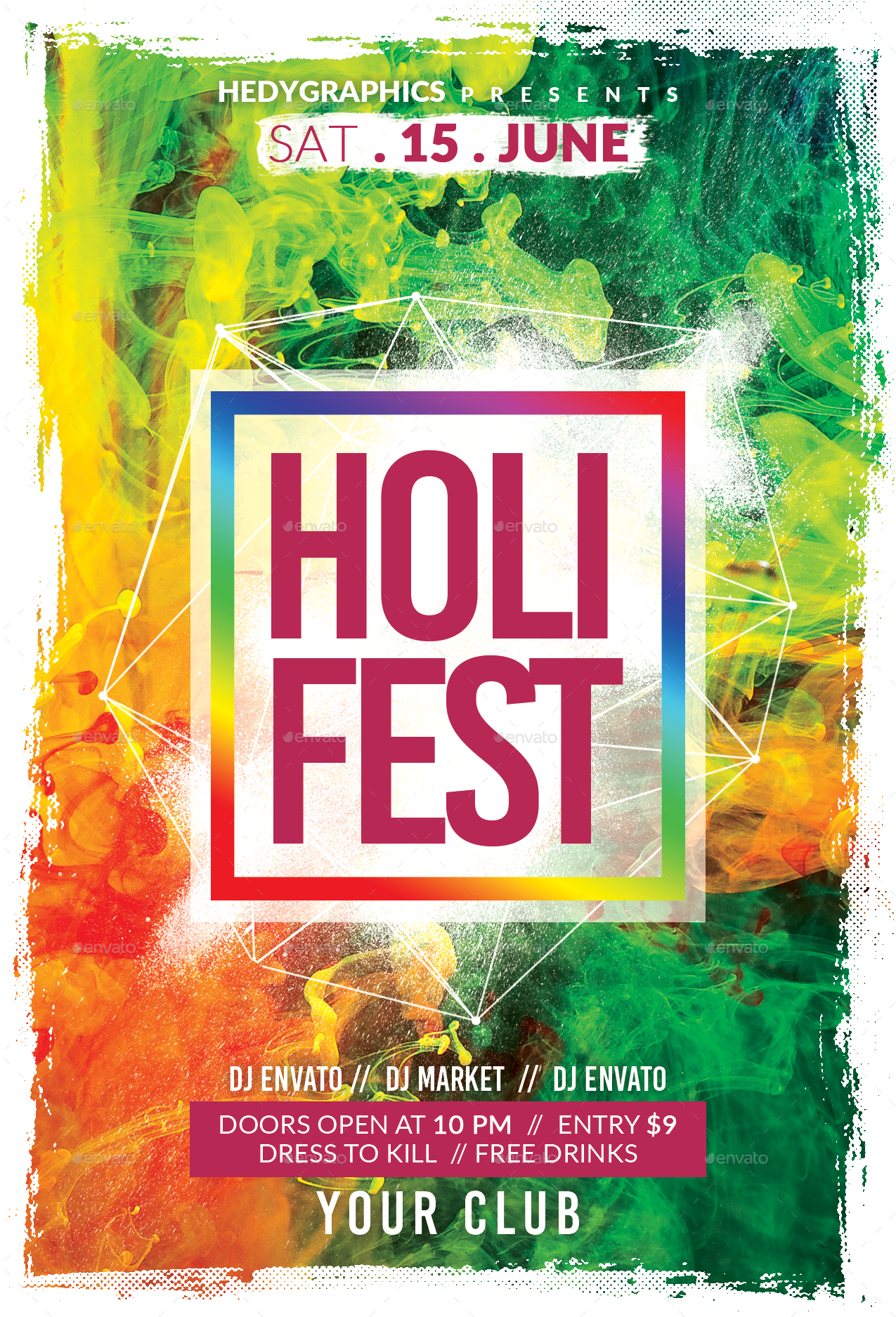 Holi Festival Flyer, Print Templates | GraphicRiver