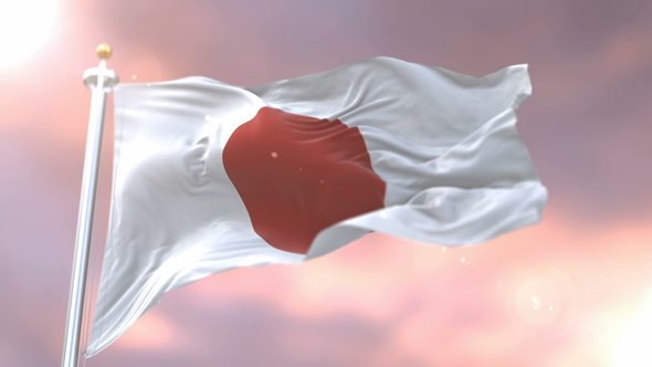 Flag of Japan at Sunset, Motion Graphics | VideoHive