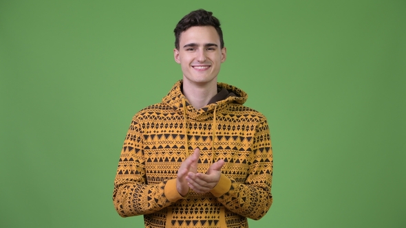 Young Man Clapping Hands, Stock Footage | VideoHive