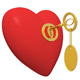 red heart and golden key, Graphics | GraphicRiver