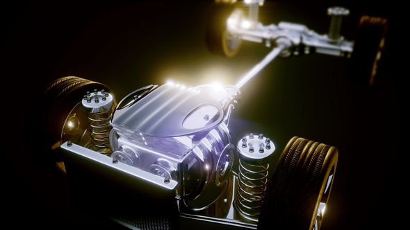 Car Chassis with Engine, Motion Graphics | VideoHive