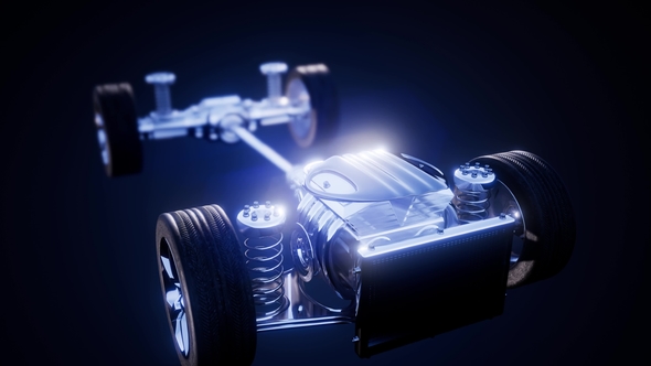 Car Chassis with Engine, Motion Graphics | VideoHive