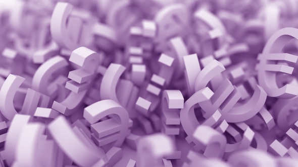 Pile of Purple Euro Signs, Motion Graphics | VideoHive