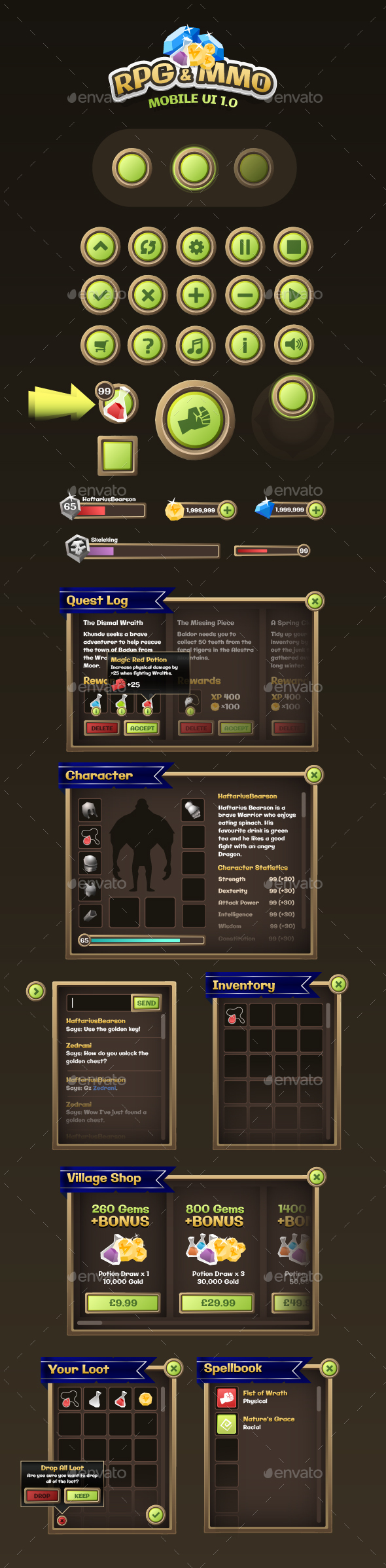 Mobile Game UI Bundle 1, Game Assets | GraphicRiver