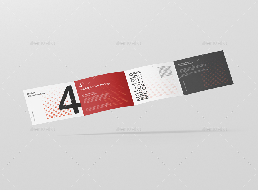 Roll-Fold Brochure Mockup - Landscape Din A4 A5 A6, Graphics | GraphicRiver