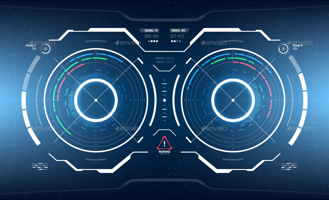 Conceptual 10 Hi-Tech HUD Set, Vectors | GraphicRiver