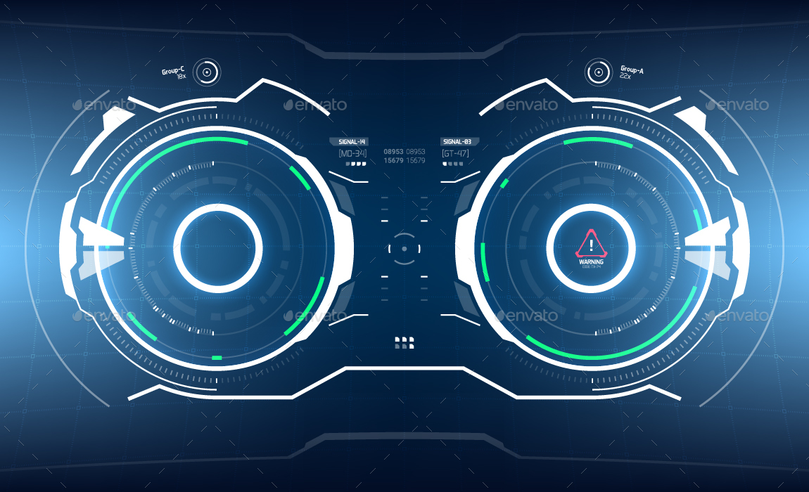 Conceptual 10 Hi-Tech HUD Set, Vectors | GraphicRiver