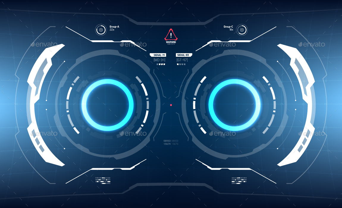Conceptual 10 Hi-Tech HUD Set, Vectors | GraphicRiver