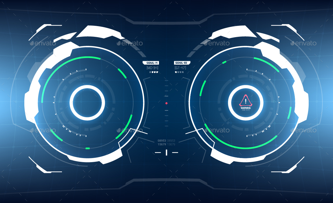 Conceptual 10 Hi-Tech HUD Set, Vectors | GraphicRiver