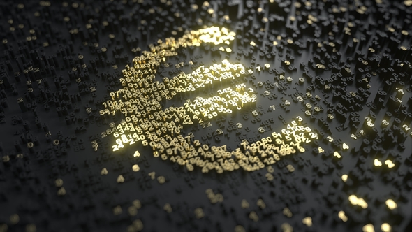 Euro Sign Made of Gold Numbers, Motion Graphics | VideoHive