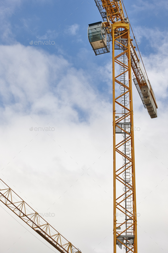 Building under construction. Crane machinery structure. Industry ...