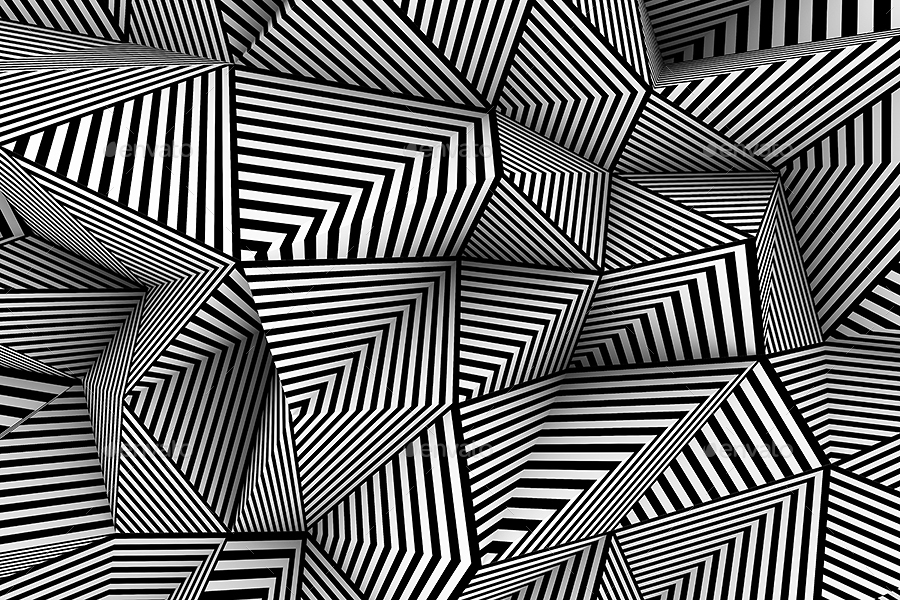 3D Striped Polygon Backgrounds, Graphics | GraphicRiver