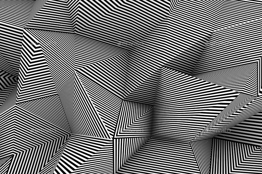 3D Striped Polygon Backgrounds, Graphics | GraphicRiver