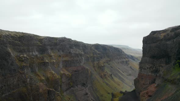 Deep Ravine with Steep Rocky Escarpments at Sides, Stock Footage ...