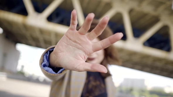 Portrait of Fashionable Girl with a Hard Makeup. of Female Hands ...