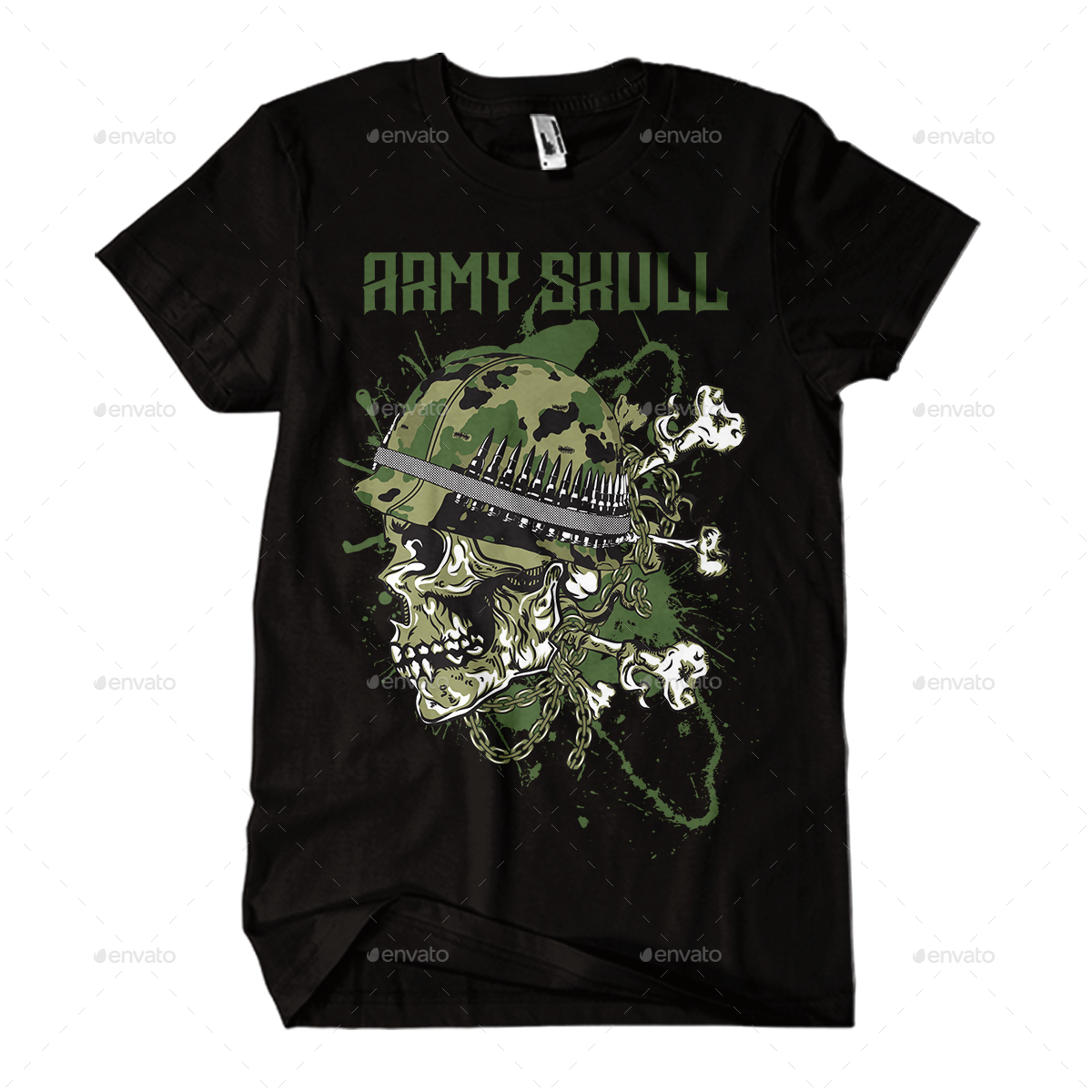 Army Skull T-shirt Design, T-Shirts | GraphicRiver