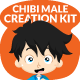 Chibi Character Male Creation Kit, Vectors | GraphicRiver
