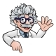 Cartoon Scientist Professor Pointing at Sign, Vectors | GraphicRiver