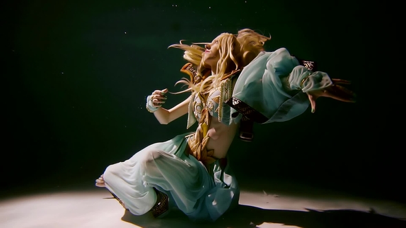 Lovely Elf Is Posing Underwater, Stock Footage | VideoHive