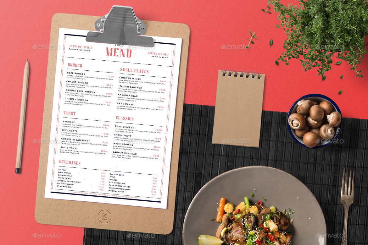 Simple Modern Food Menu, Print Templates | GraphicRiver
